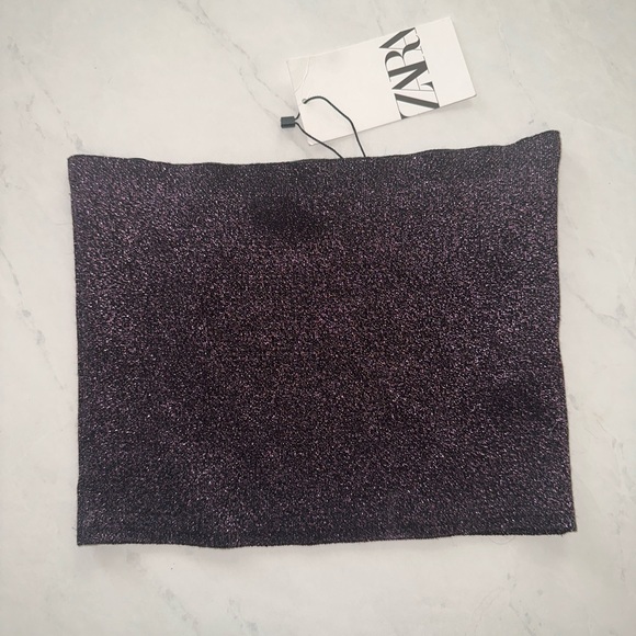 Zara | Tops | Zara Sparkle Tube Top Sparkly Crop Top Half Shirt | Poshmark